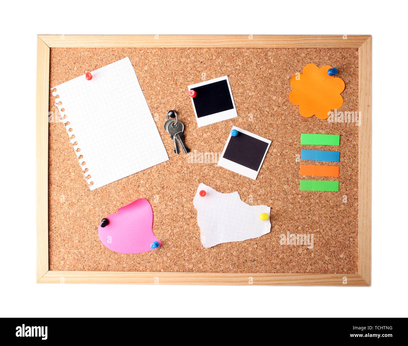 Cork board with notes Stock Photo - Alamy