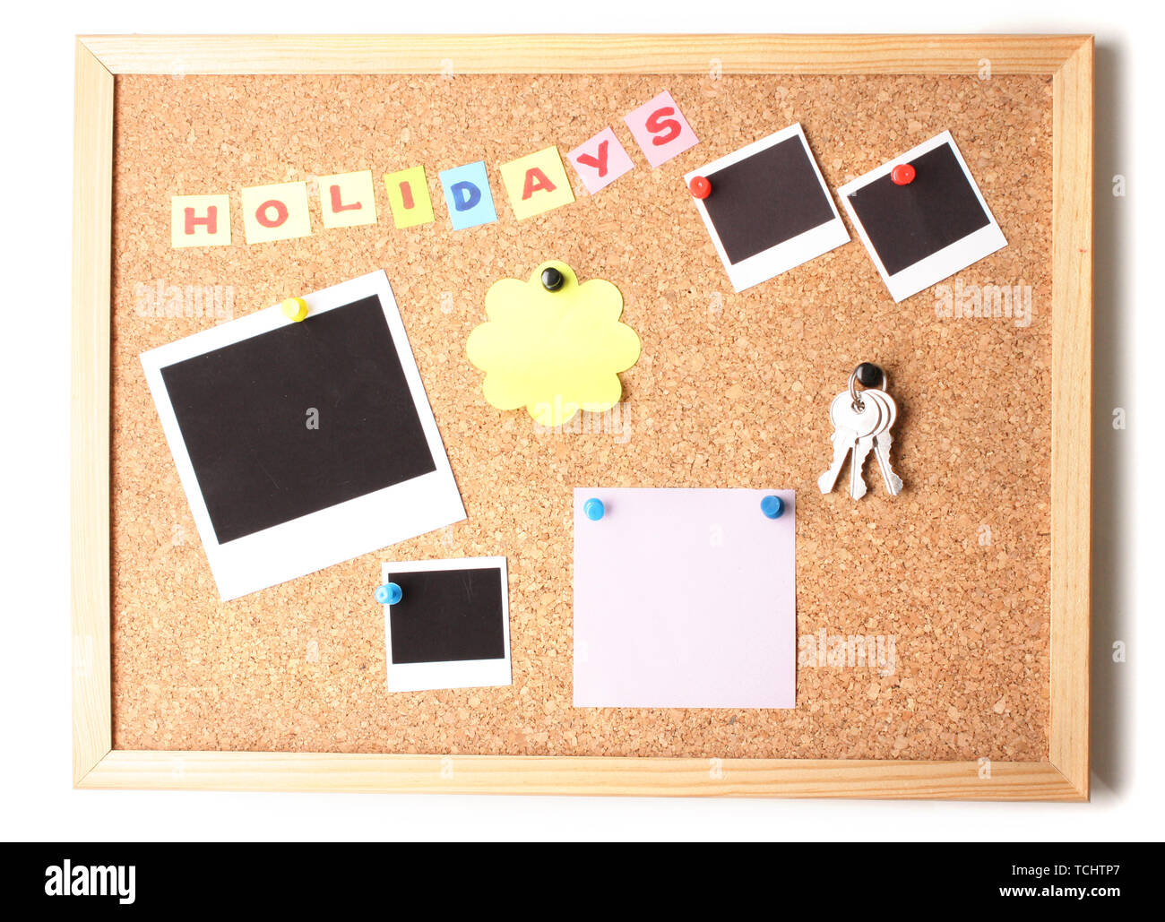 Cork board with notes Stock Photo - Alamy