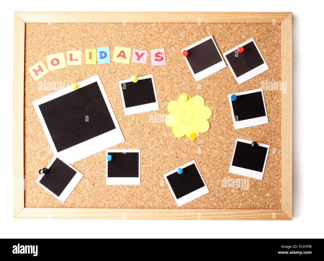 Cork board with notes Stock Photo - Alamy