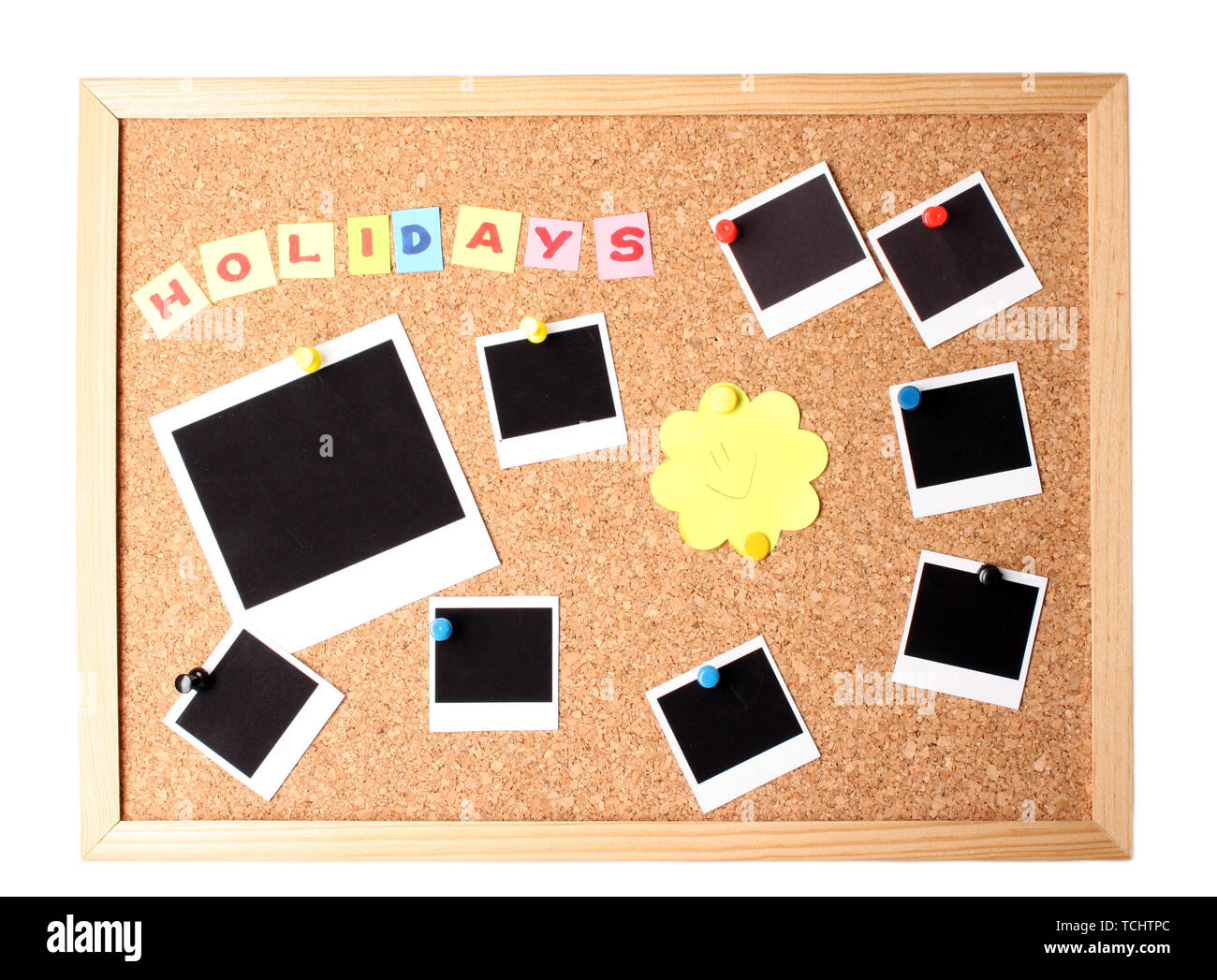 Cork board with notes Stock Photo - Alamy