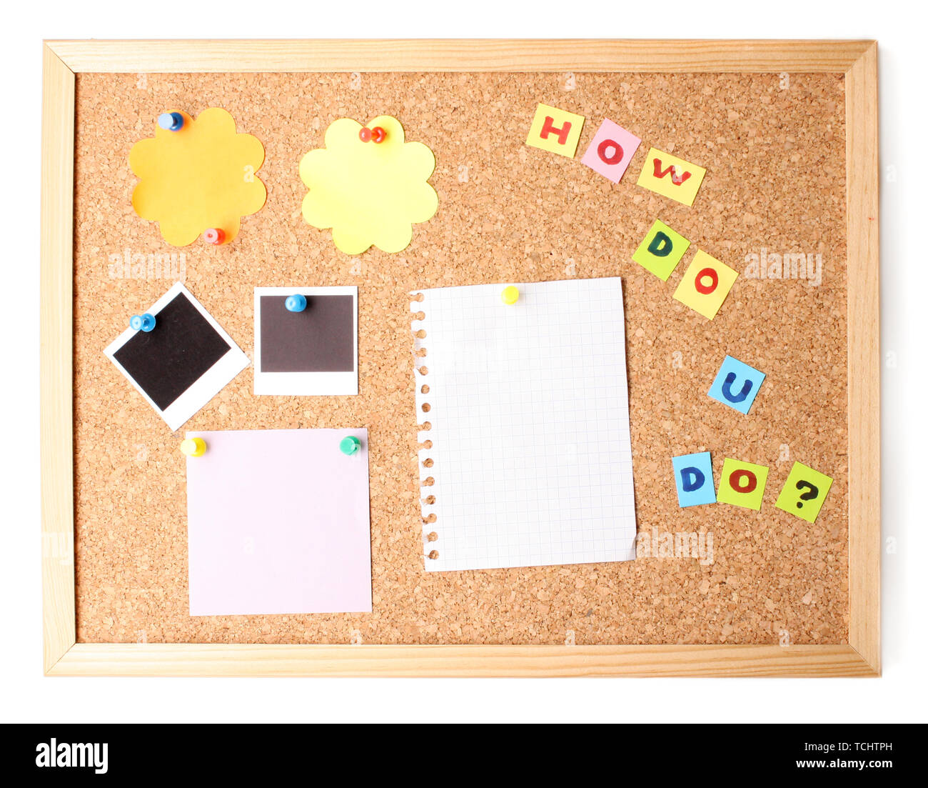 Thumb tack bulletin board Cut Out Stock Images & Pictures - Alamy