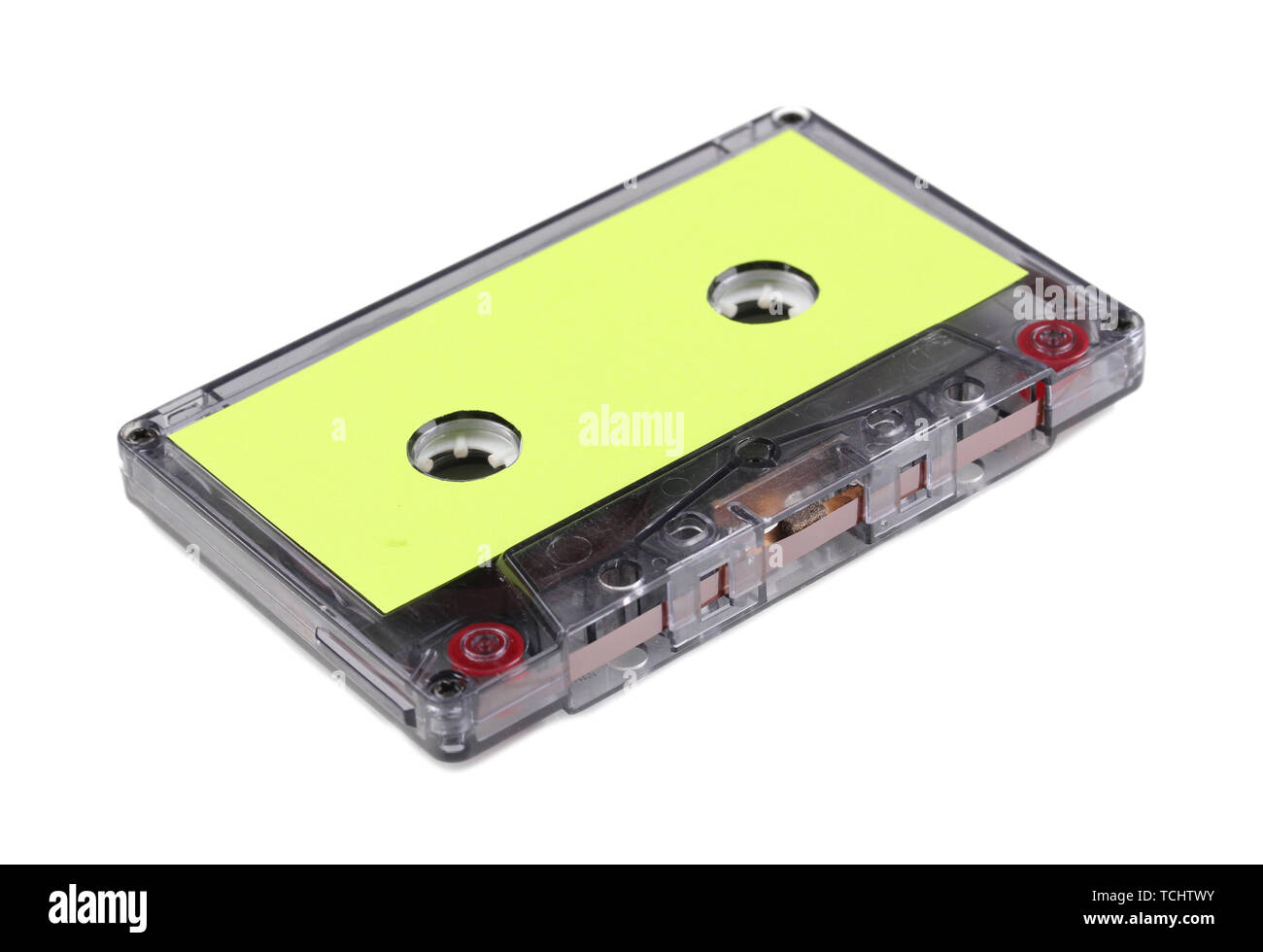 Audio cassette with color label isolated on white Stock Photo - Alamy