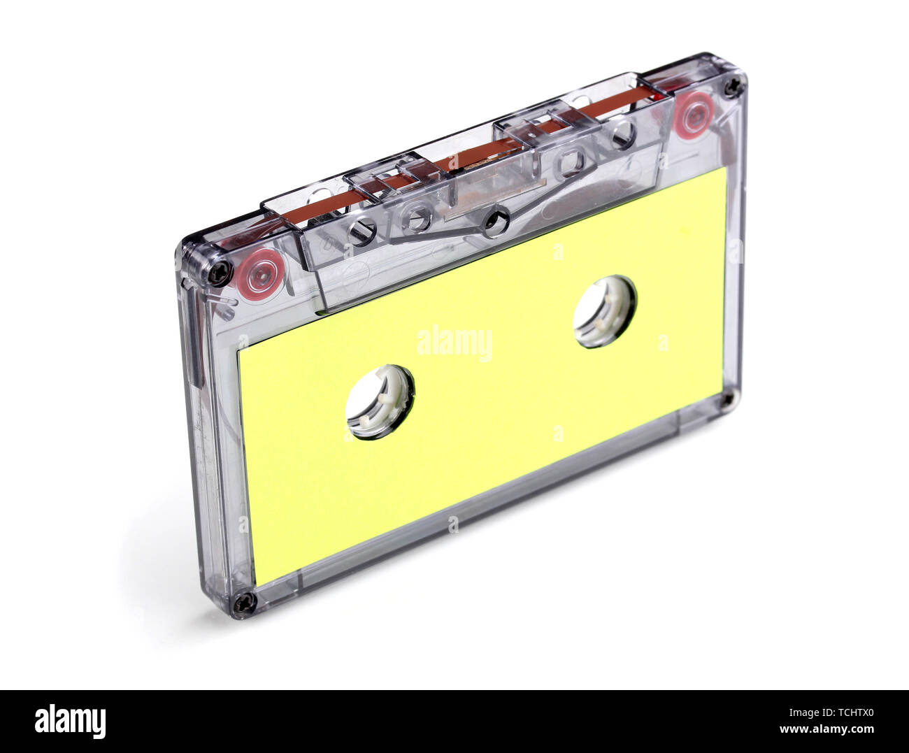 Audio cassette with color label isolated on white Stock Photo - Alamy