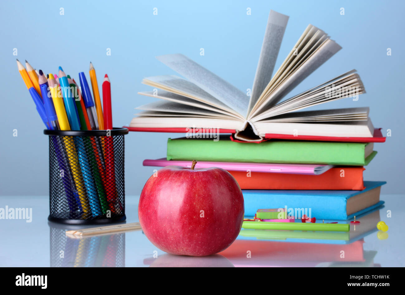 Many bright colorful books hi-res stock photography and images - Alamy