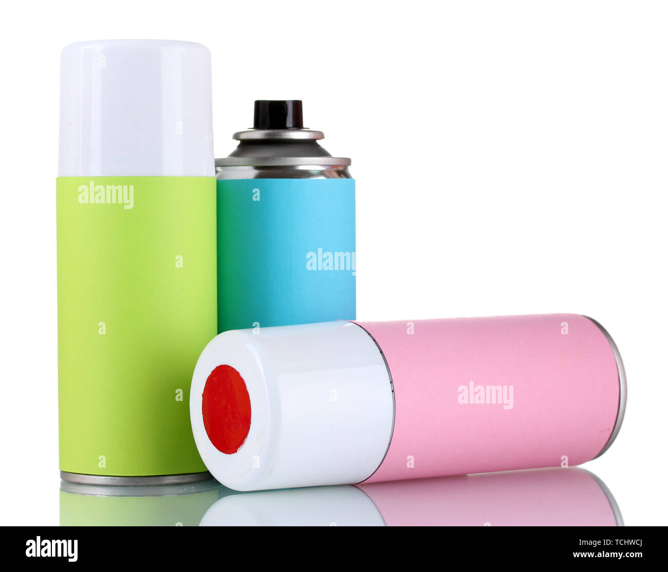 aerosol cans isolated on white Stock Photo - Alamy