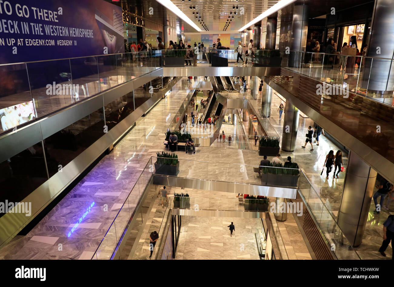 Interior view of Hudson Yards shopping mall.Midtown Manhattan.New York ...