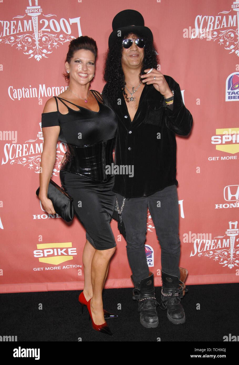 LOS ANGELES, CA. October 20, 2007: Slash & wife Perla Ferrer at Spike ...