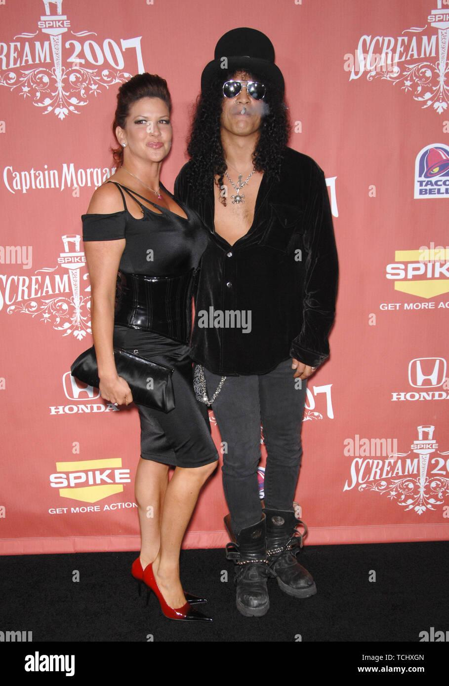 LOS ANGELES, CA. October 20, 2007: Slash & wife Perla Ferrer at Spike ...