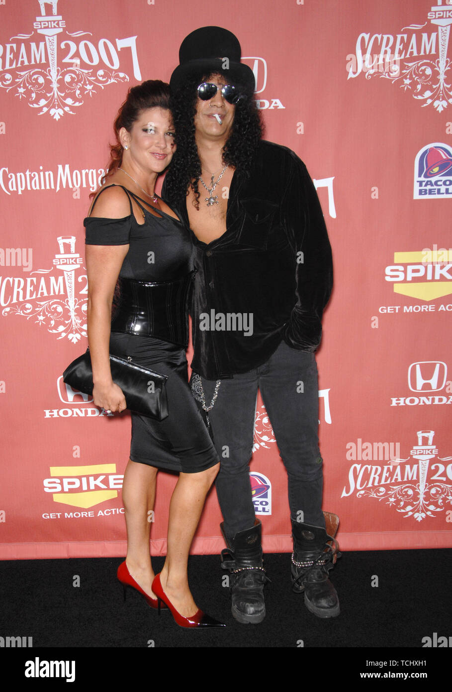 LOS ANGELES, CA. October 20, 2007: Slash & wife Perla Ferrer at Spike ...