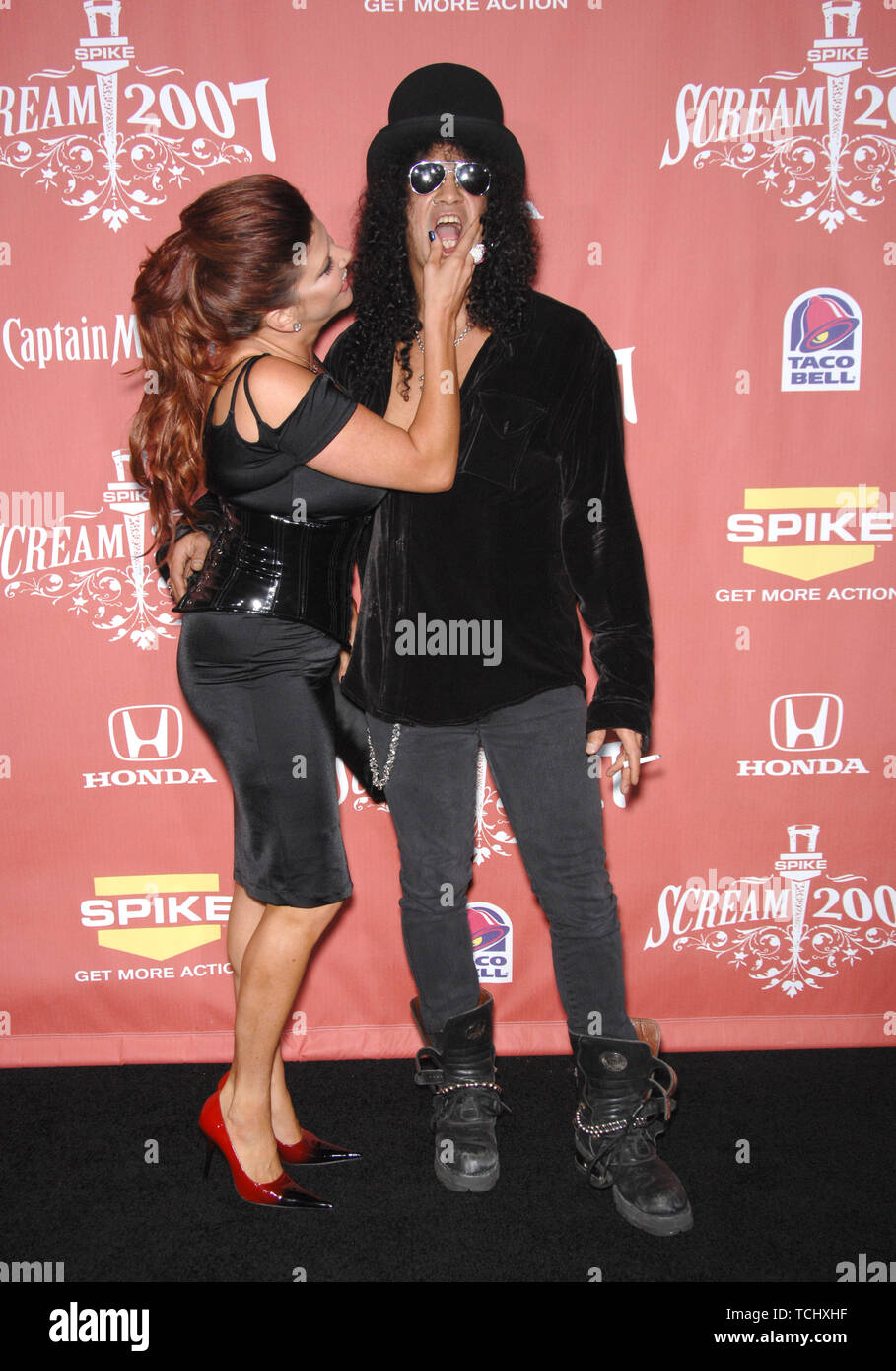 LOS ANGELES, CA. October 20, 2007: Slash & wife Perla Ferrer at Spike ...