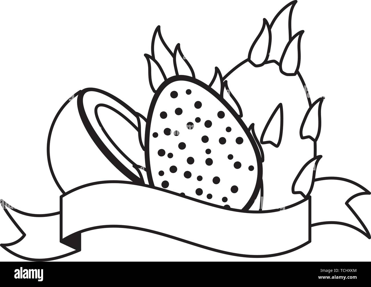 Fruits sticker Black and White Stock Photos & Images - Alamy