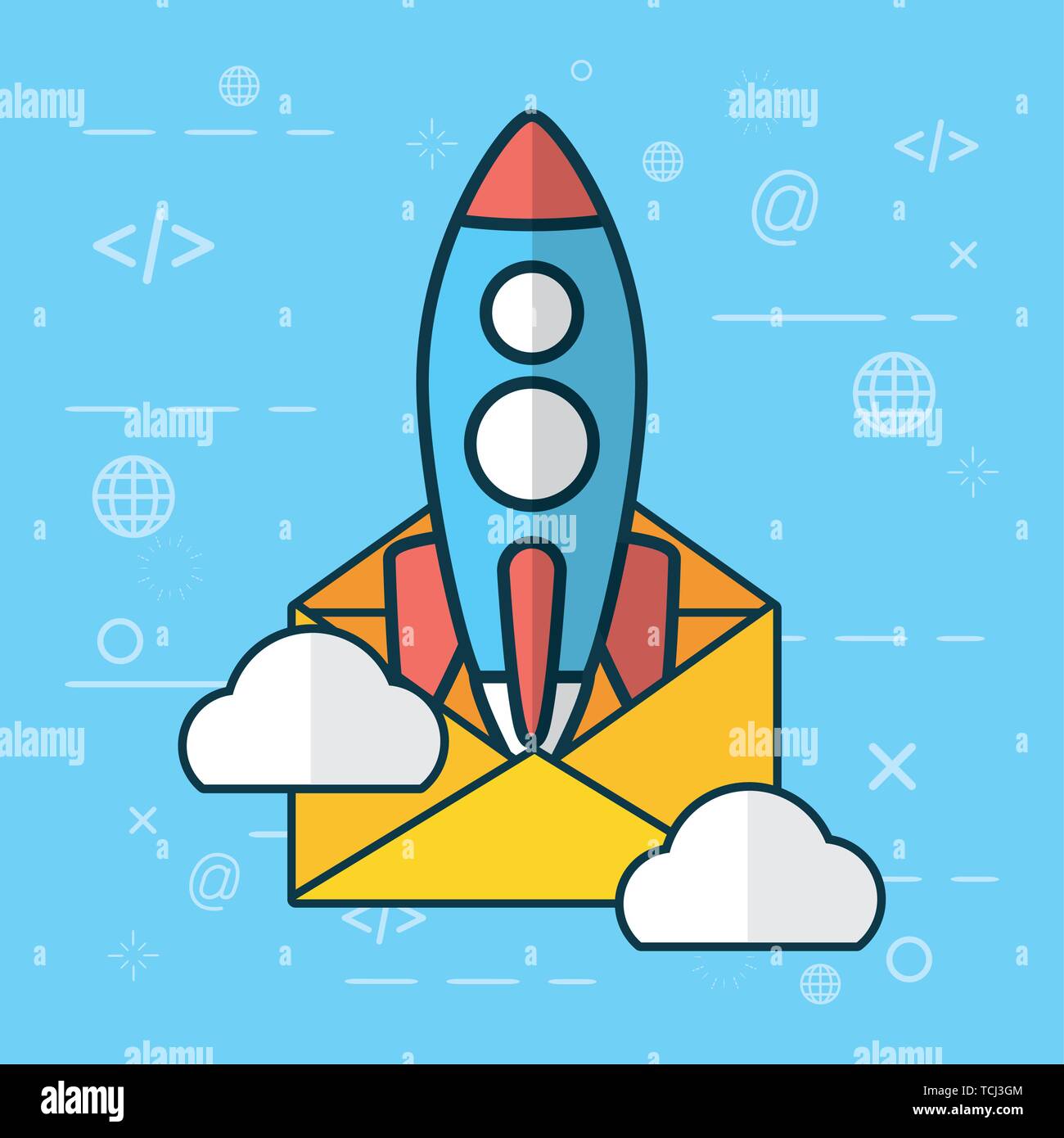 Launch of email Stock Vector Images - Alamy