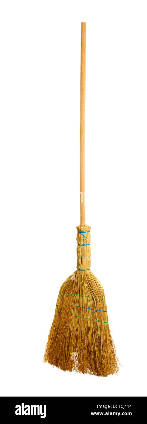 Broom isolated on white Stock Photo - Alamy