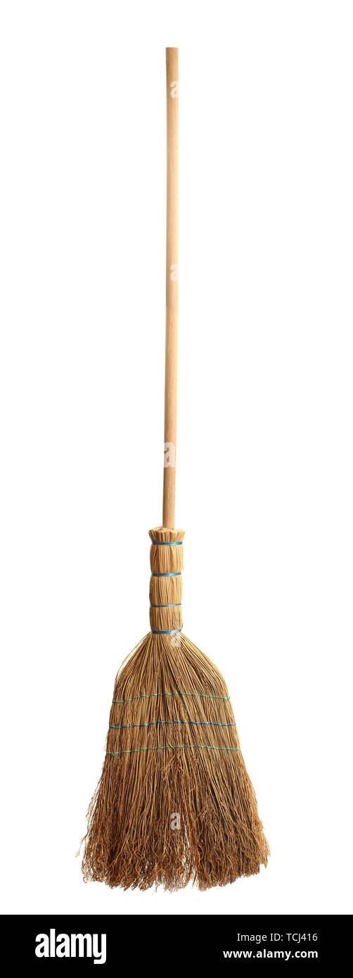 Sweeping broom on dirty floor Cut Out Stock Images & Pictures - Alamy