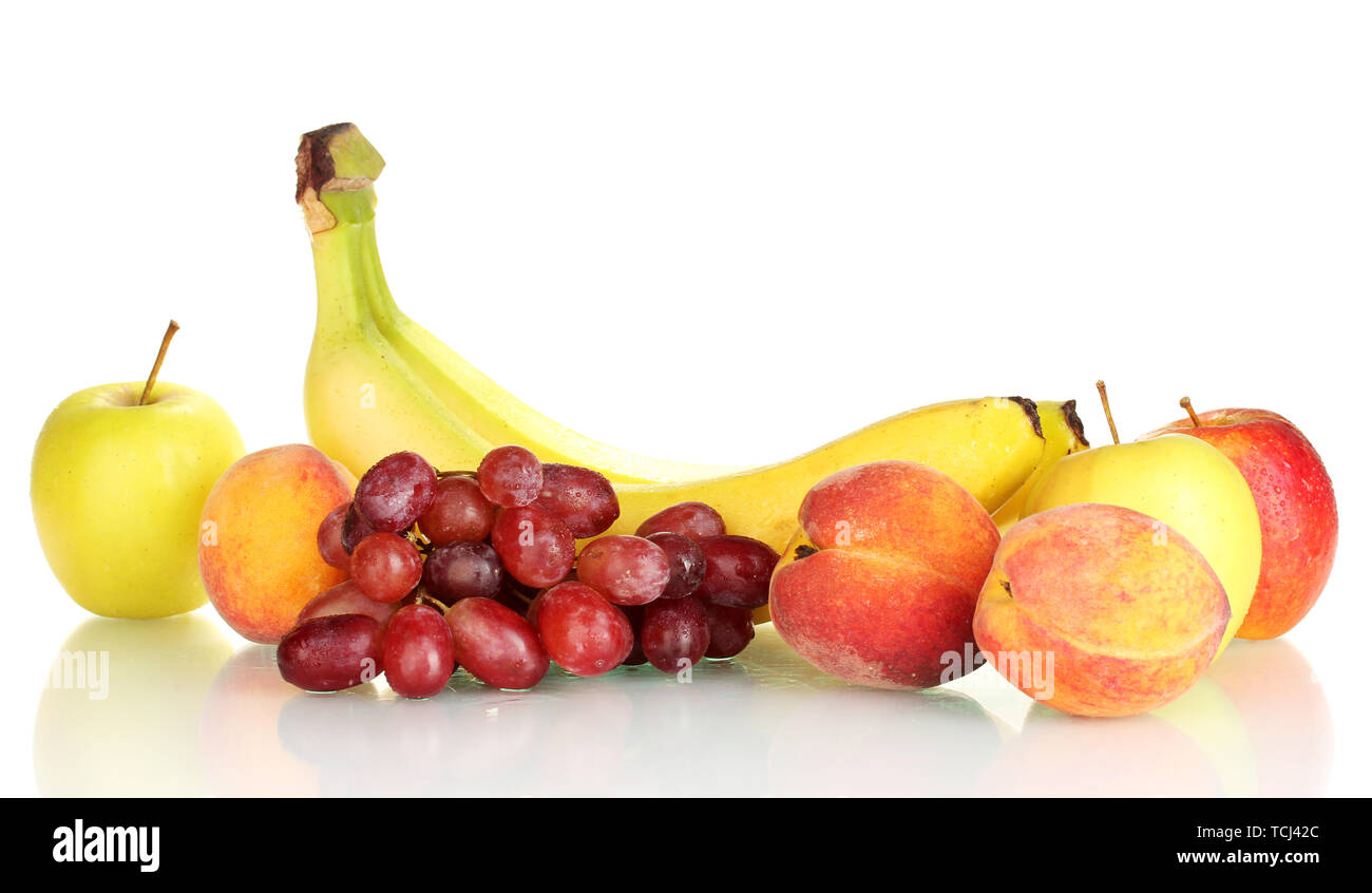 Ripe fruits isolated on white Stock Photo - Alamy