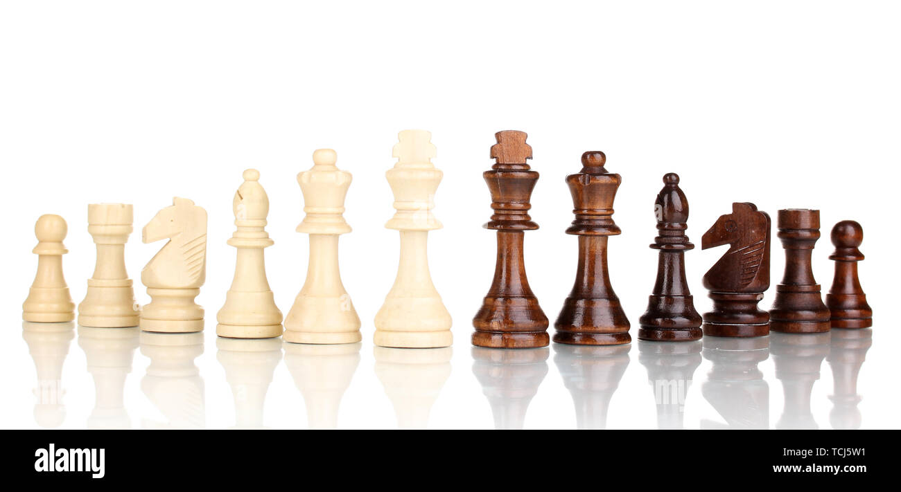 Chess pieces isolated on white Stock Photo - Alamy