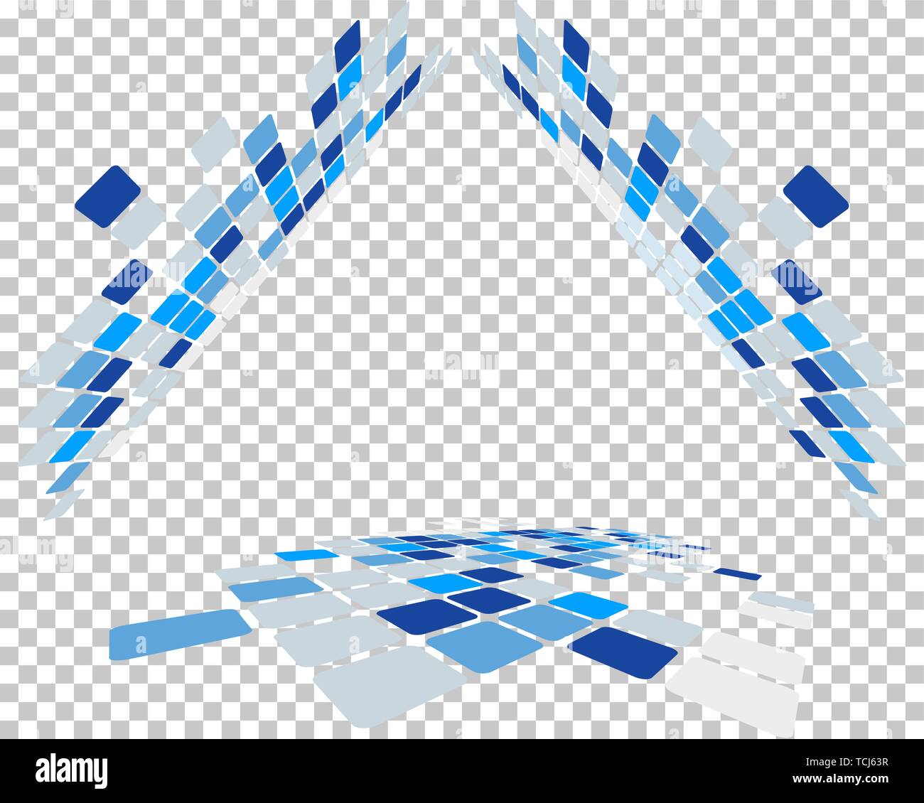 Abstract 3d checked business background with transparency grid on back ...
