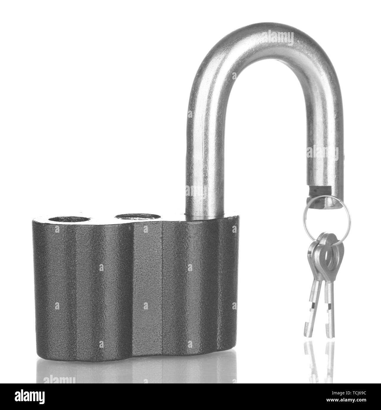 old padlock with keys isolated on white background Stock Photo - Alamy