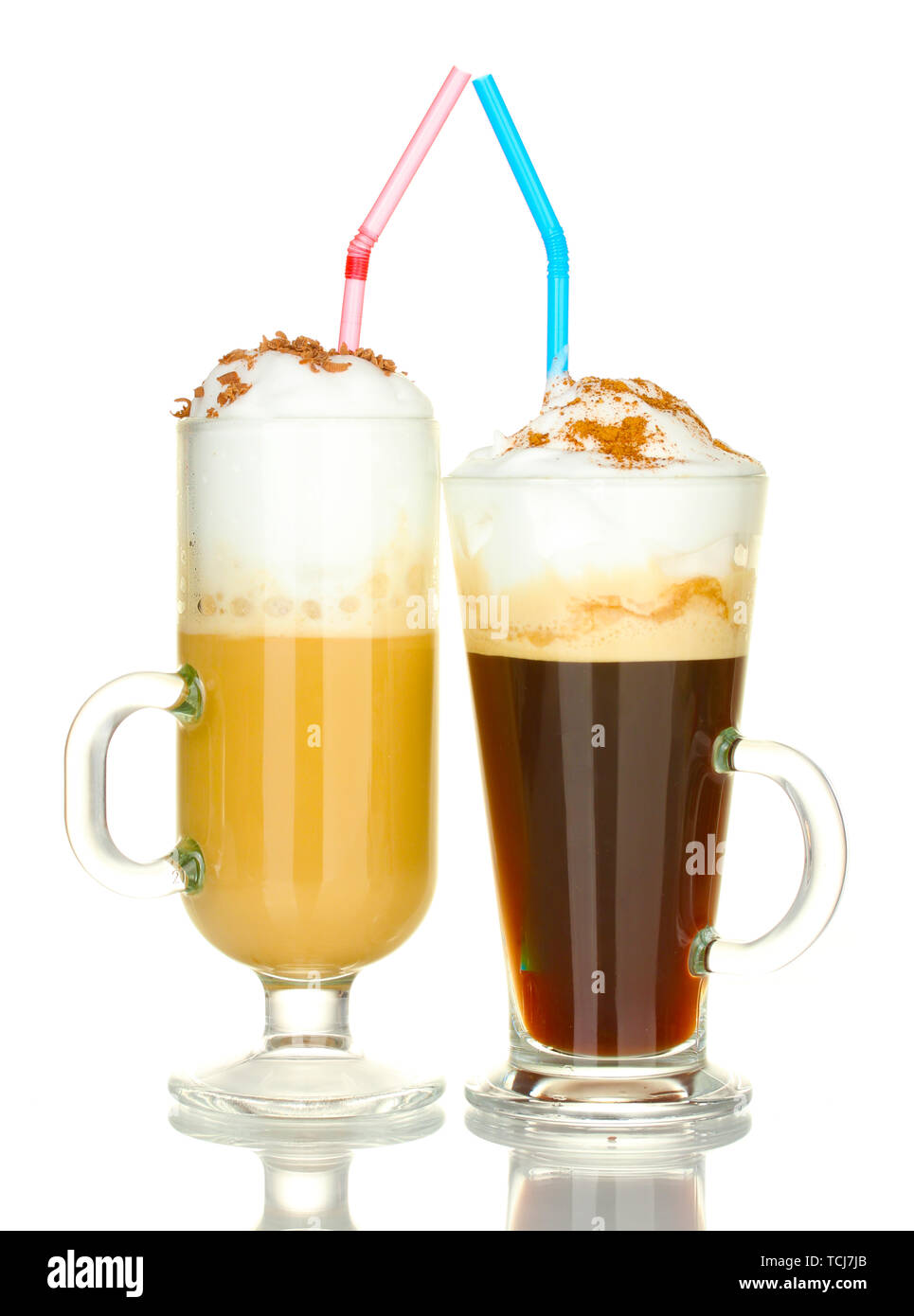 glasses of coffee cocktail isolated on white Stock Photo - Alamy