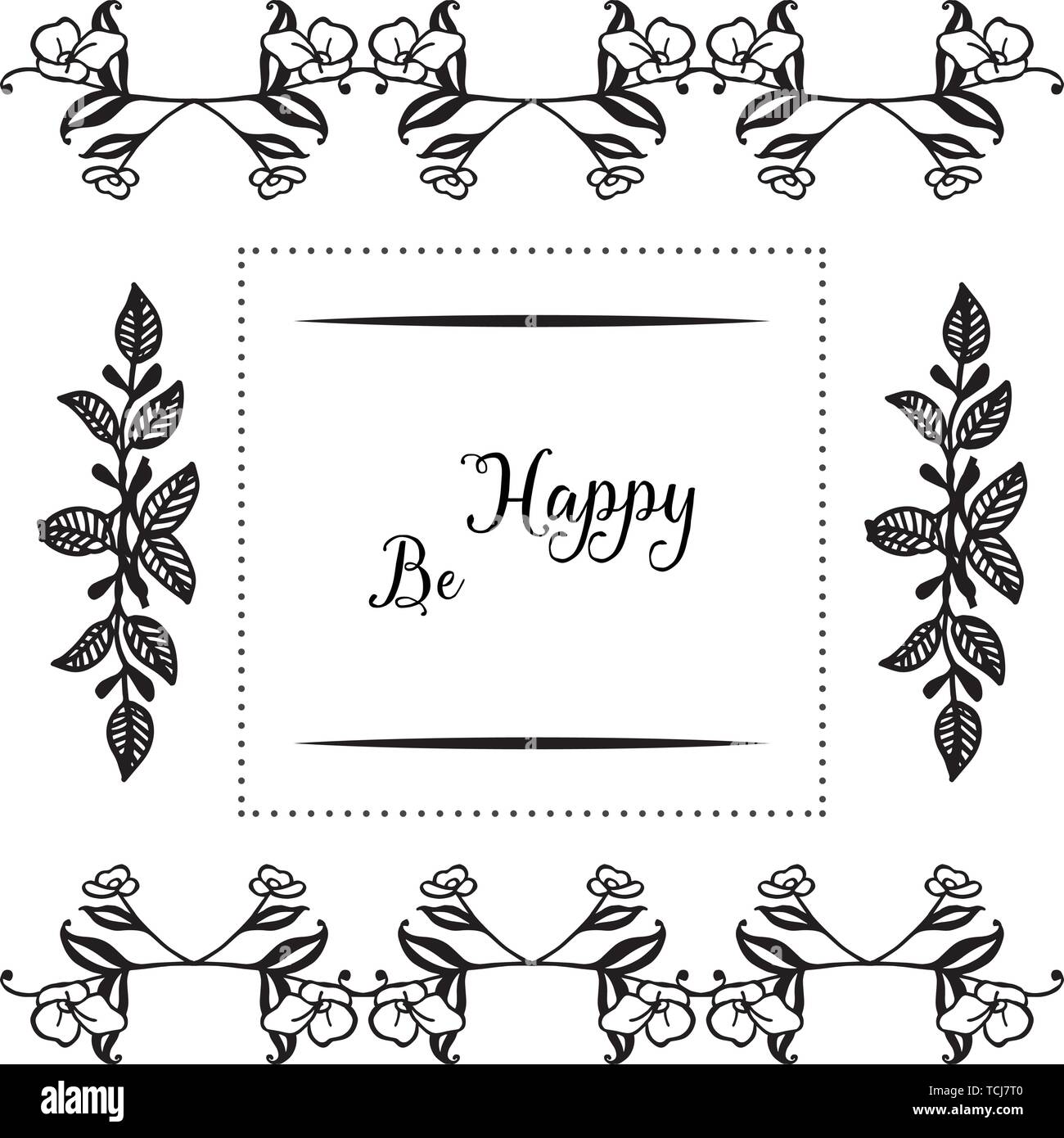 Vector illustration pattern flower frame for beautiful lettering be ...