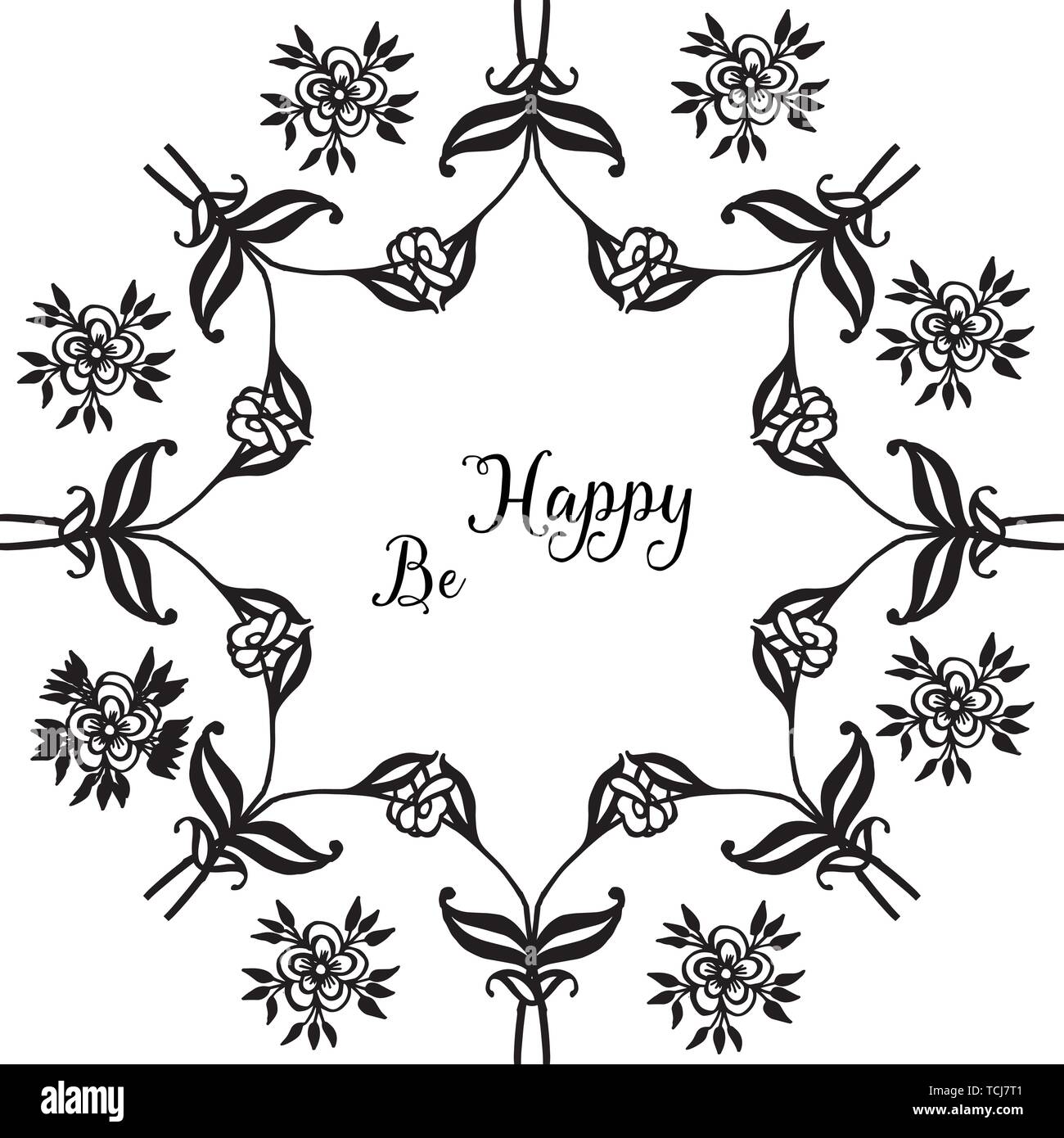 Vector illustration pattern flower frame for beautiful lettering be ...