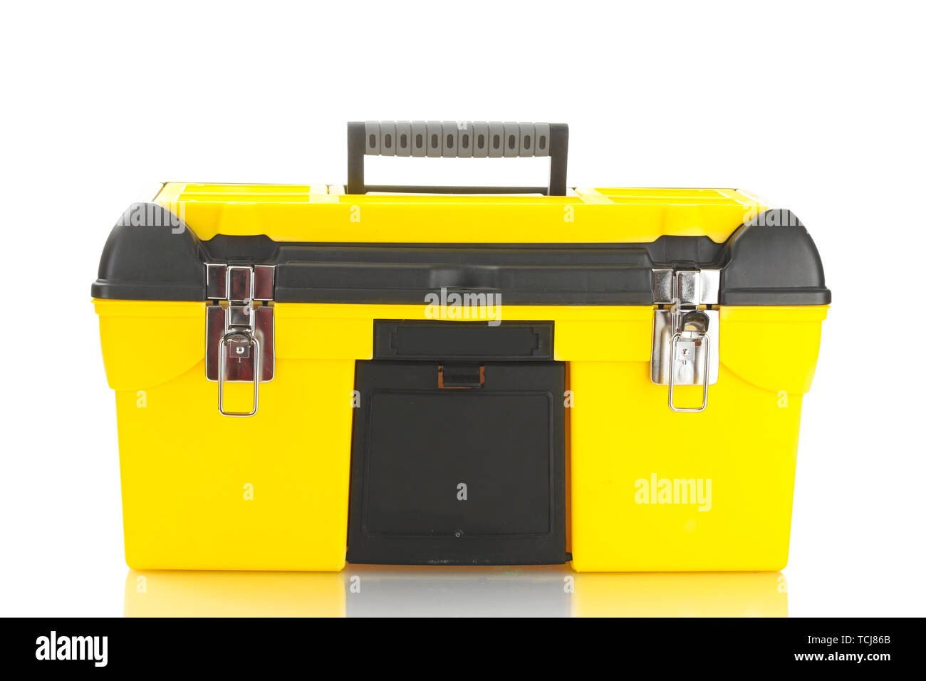 yellow tool box isolated on white close-up Stock Photo - Alamy