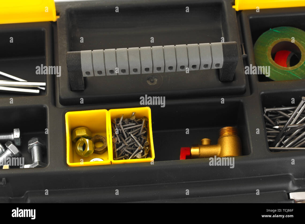 Tool box with tools close-up Stock Photo - Alamy