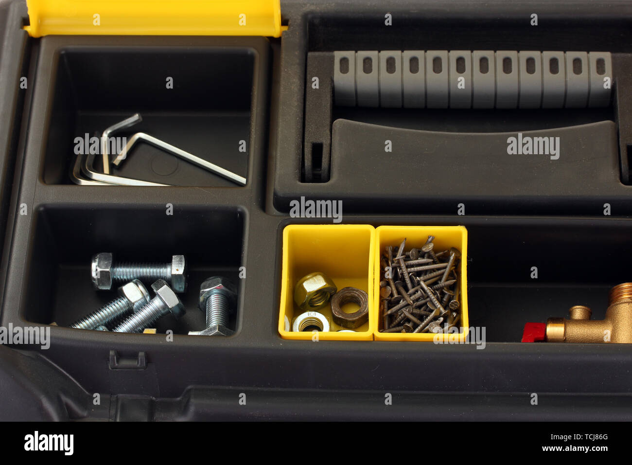 Tool box with tools close-up Stock Photo - Alamy
