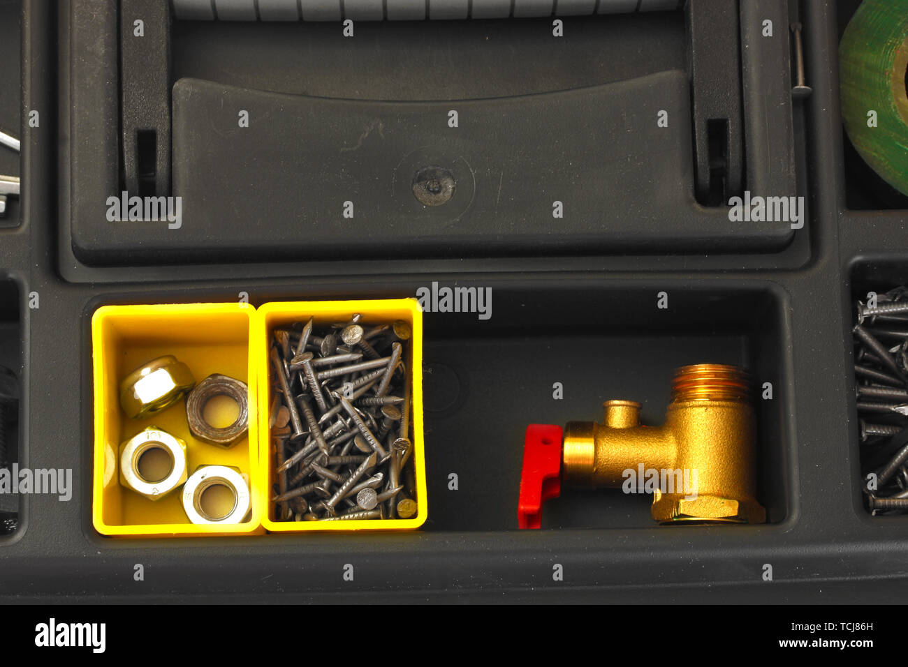 Tool box with tools close-up Stock Photo - Alamy
