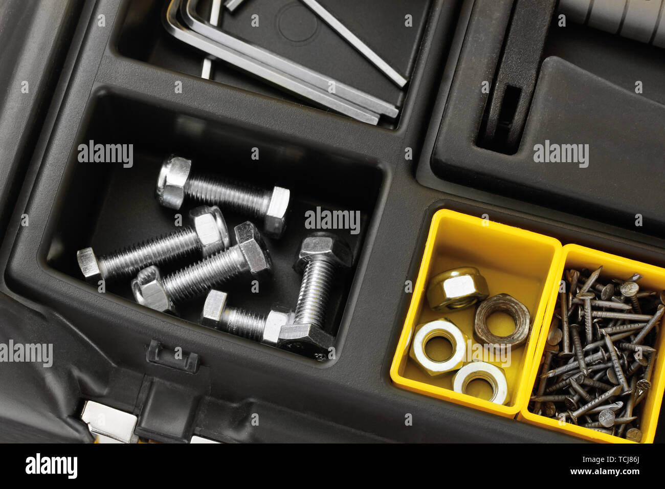 Tool box with tools close-up Stock Photo - Alamy