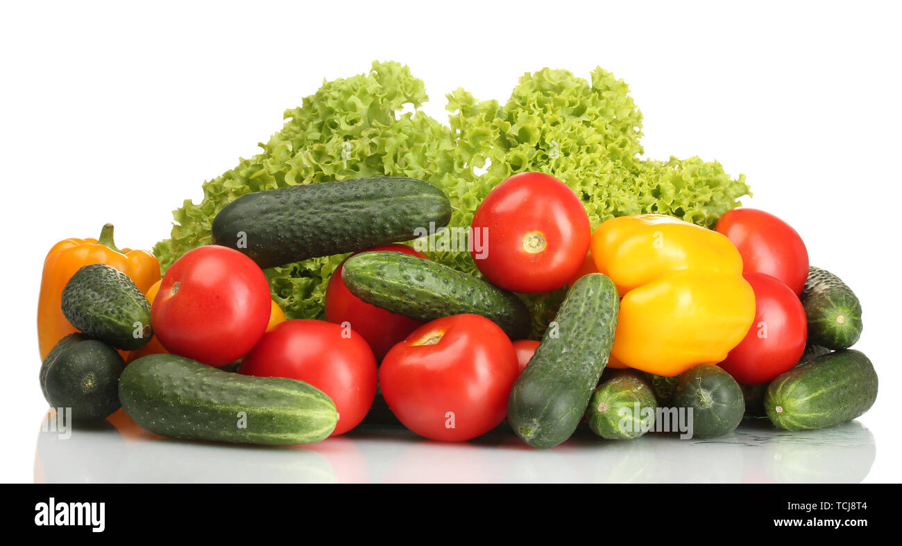 fresh vegetables isolated on white Stock Photo - Alamy