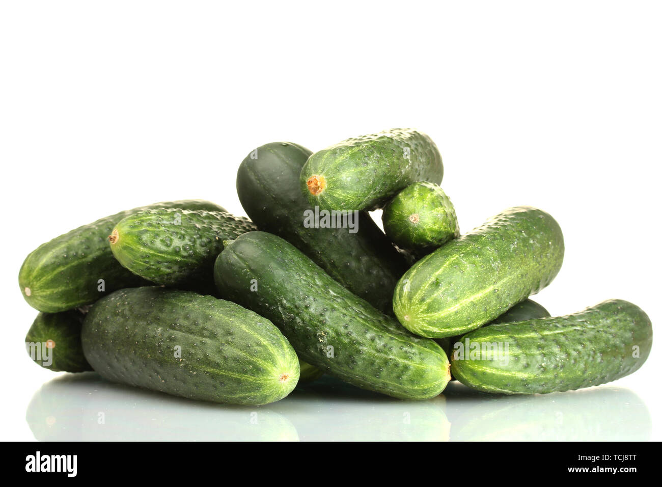fresh cucumbers isolated on white Stock Photo - Alamy