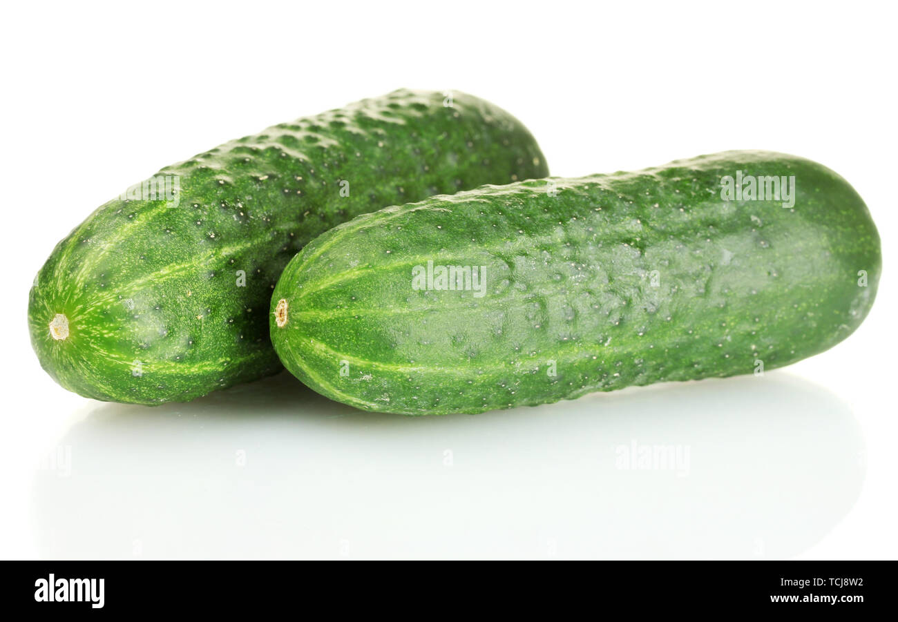 fresh cucumbers isolated on white Stock Photo - Alamy