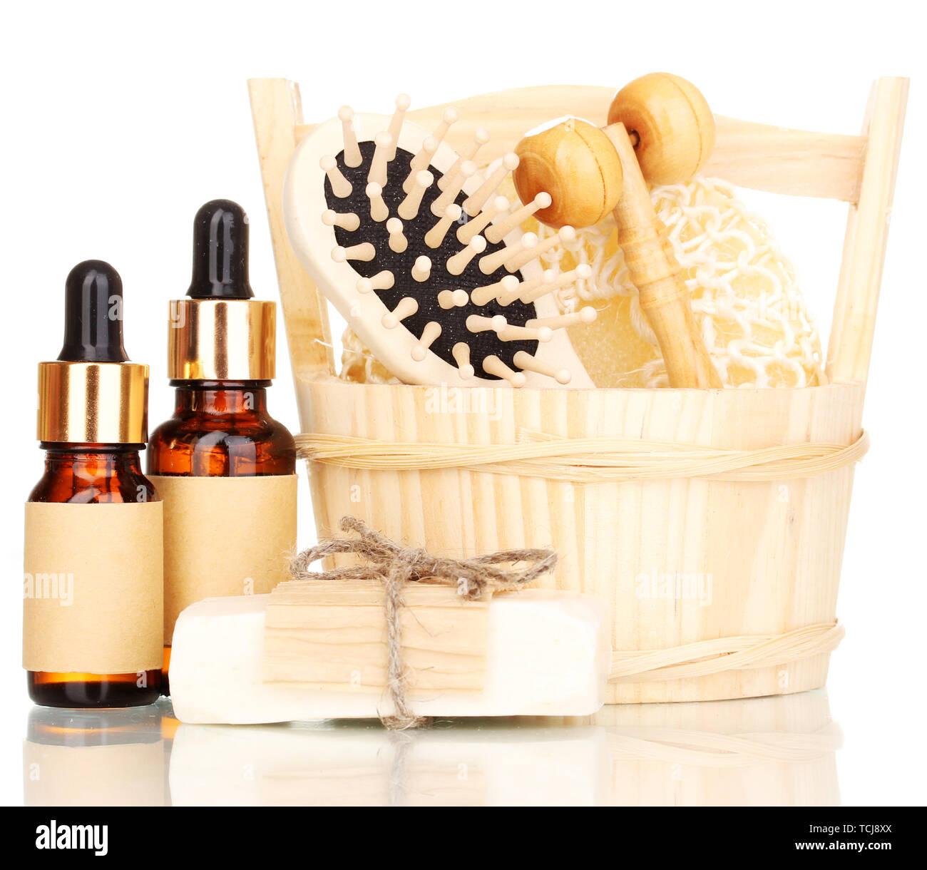 Bathroom set isolated on white Stock Photo - Alamy