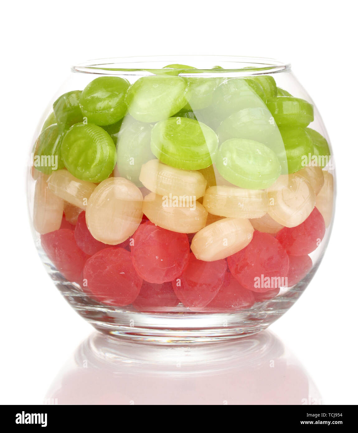 Color candies in glasses isolated on white Stock Photo - Alamy