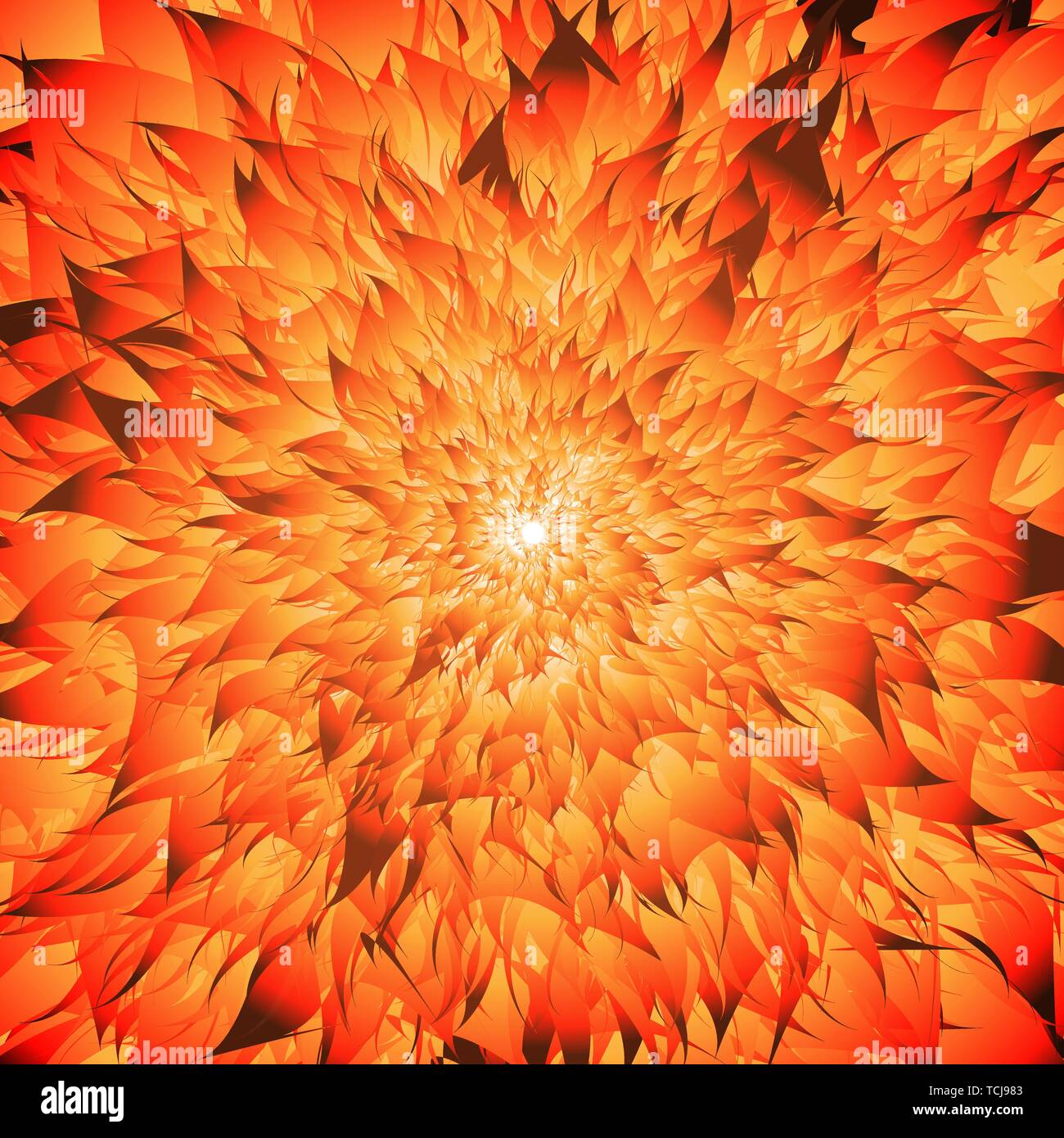 Abstract vector space background. Explosion of glowing sun flames Stock ...
