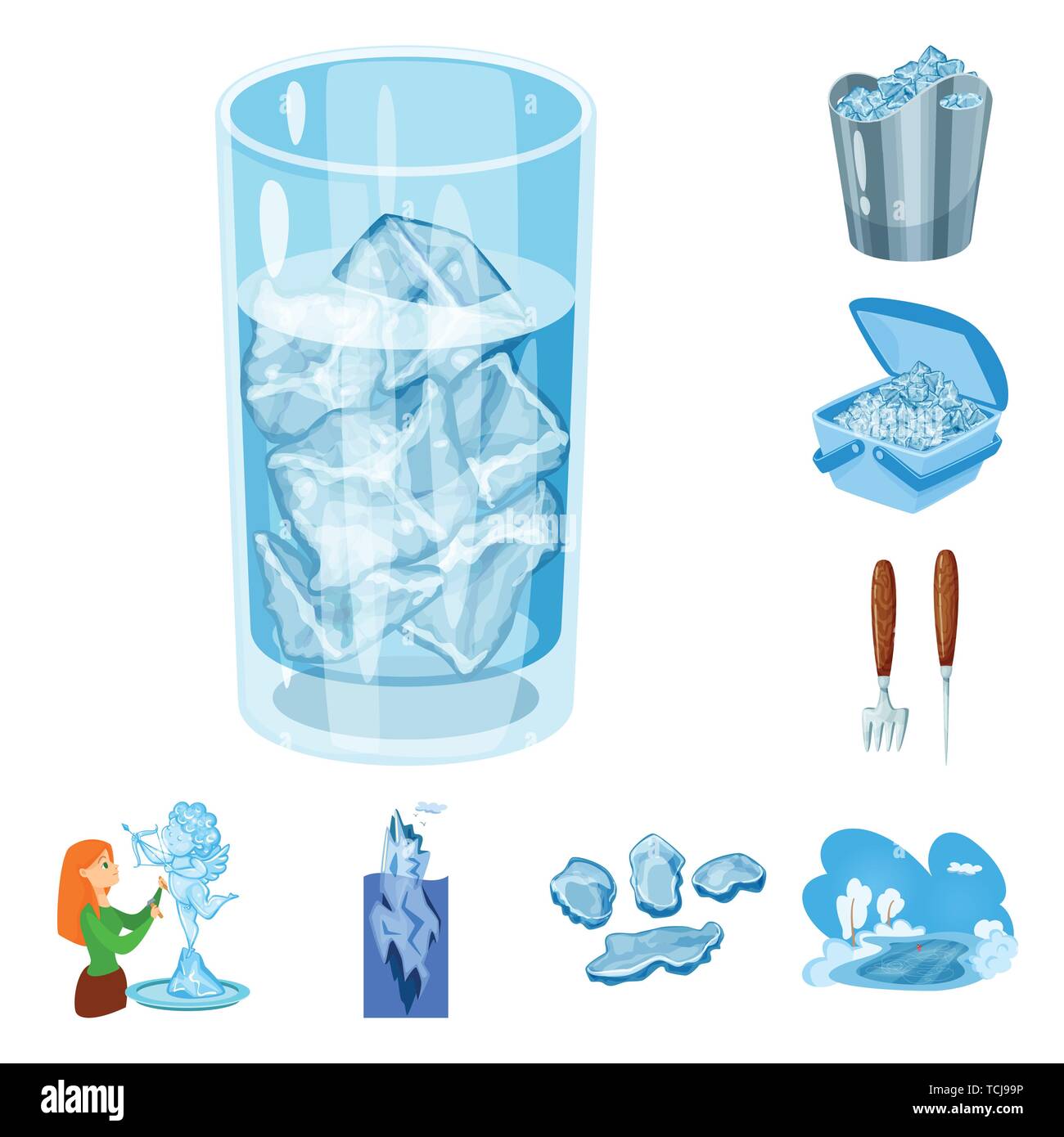 Glass water sculpture Stock Vector Images - Alamy