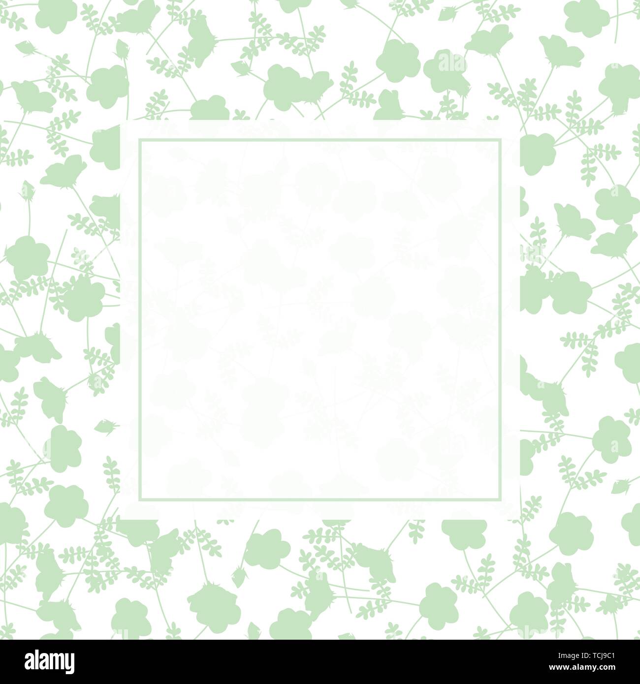 Green Flower Banner on White Background. Vector Illustration Stock ...