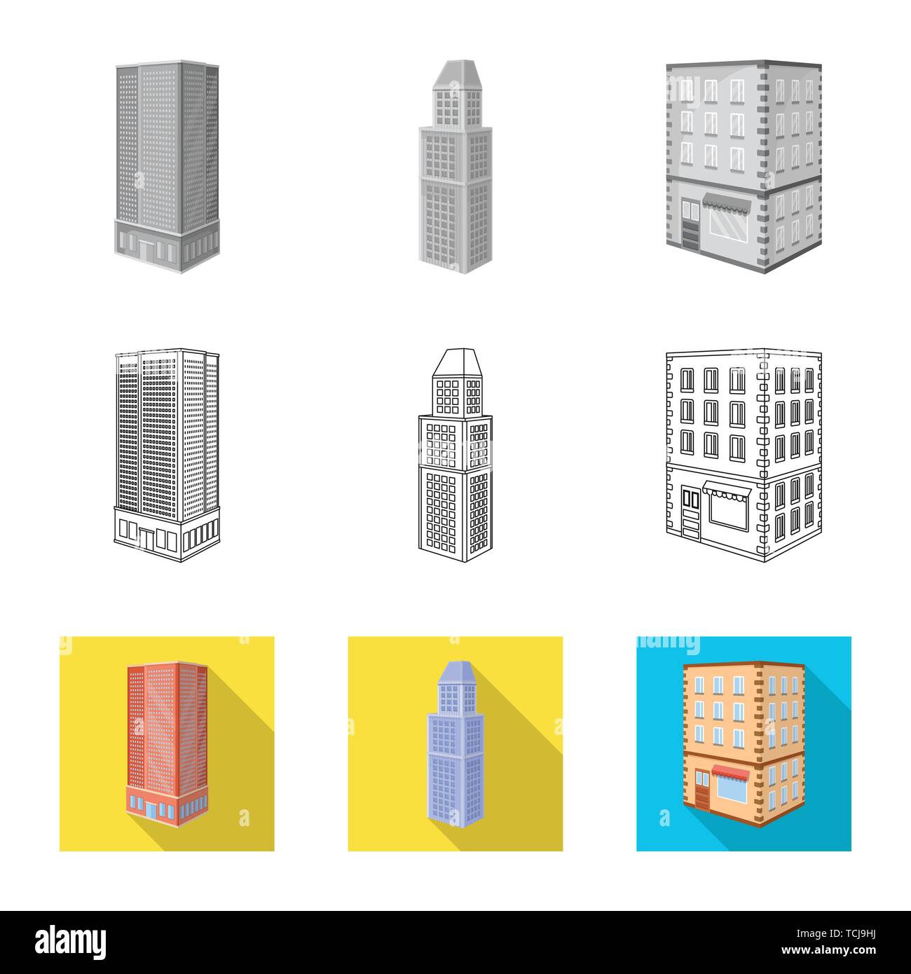 Vector design of construction and building symbol. Collection of ...