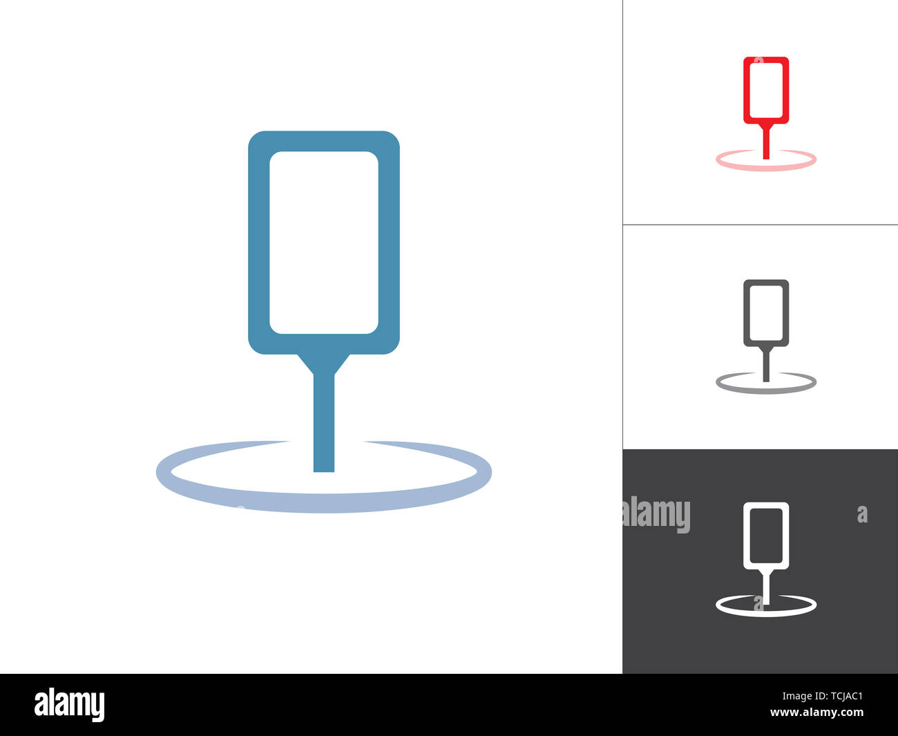 Sign Board GPS Map Pointer Isolated Vector Illustration Icon. Map Pin ...