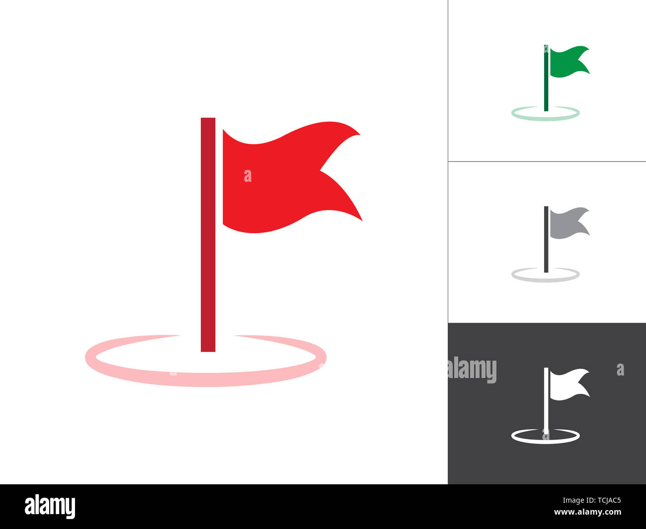 Flag Weaving GPS Map Pointer Isolated Vector Illustration Icon. Map Pin ...