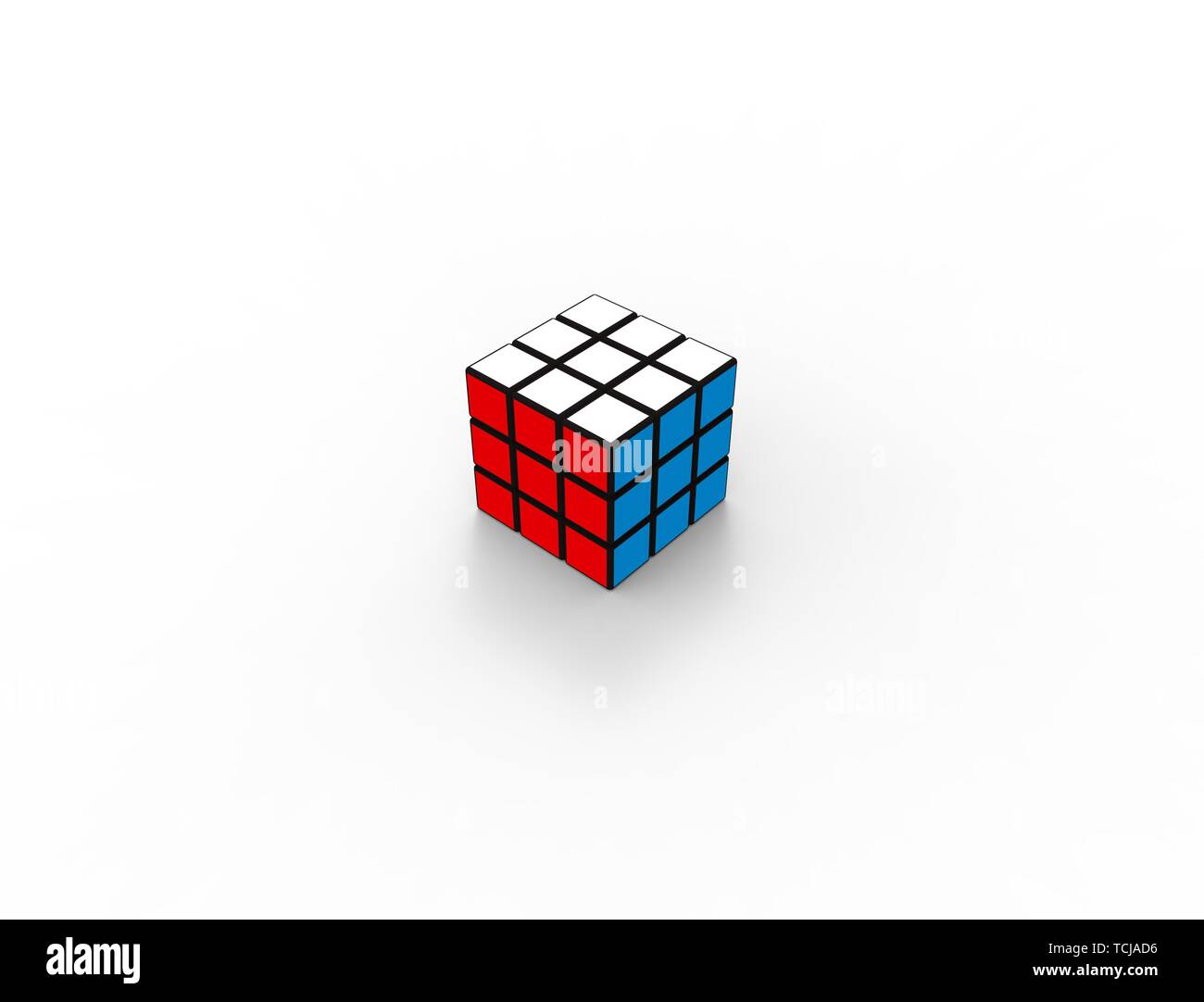 3d rendering of a puzzle cube isolated in white studio background Stock ...