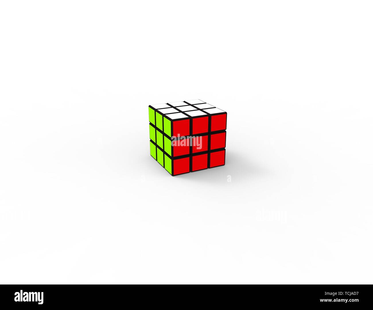 3d rendering of a puzzle cube isolated in white studio background Stock ...