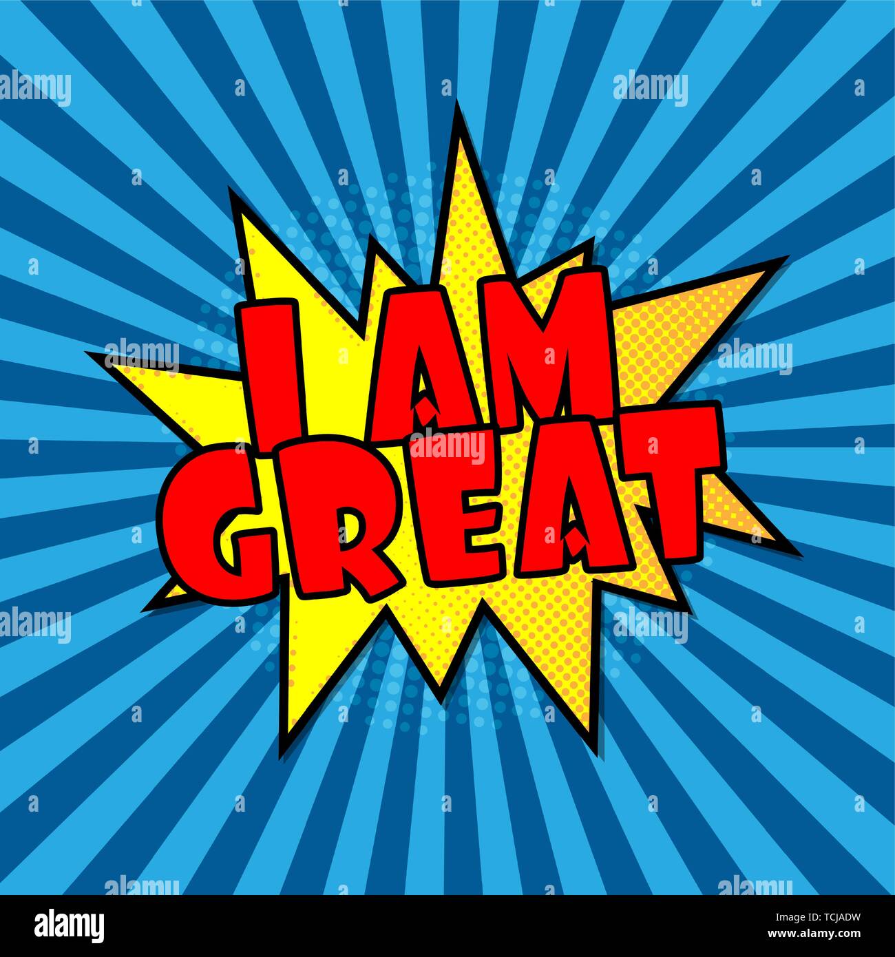 Comic book explosion with text i am Great vector illustration Stock ...