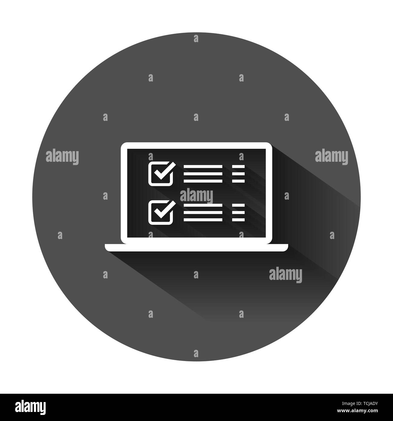 Online survey sign icon in flat style. Questionnaire vector ...
