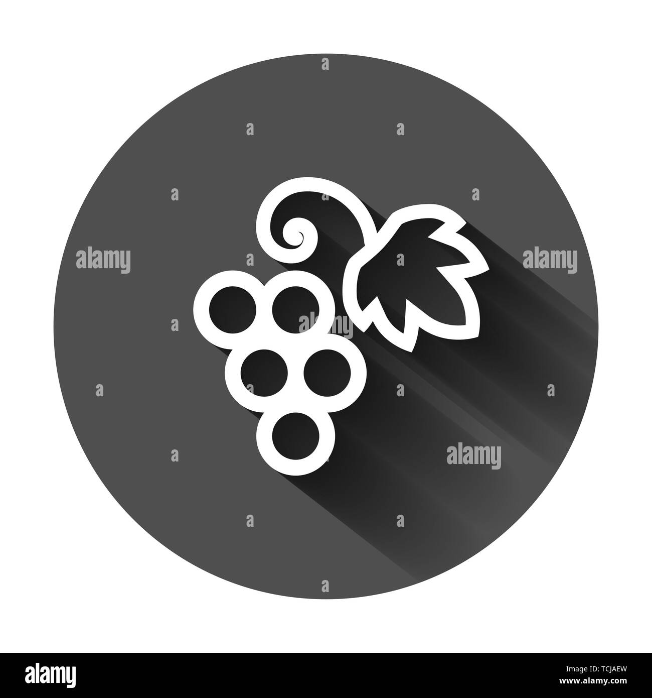 Grape fruits sign icon in flat style. Grapevine vector illustration on ...