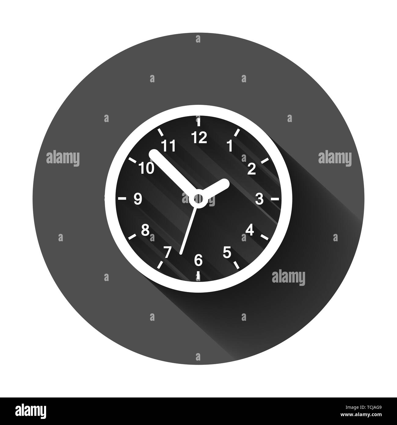 Clock sign icon in flat style. Time management vector illustration on ...