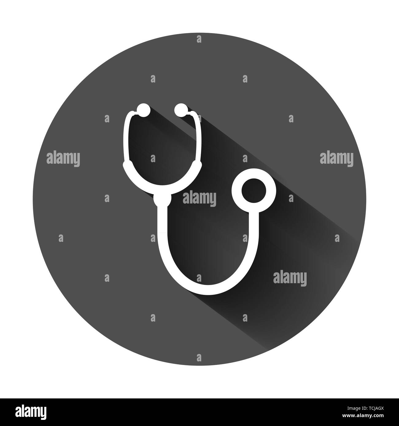 Stethoscope sign icon in flat style. Doctor medical vector illustration ...