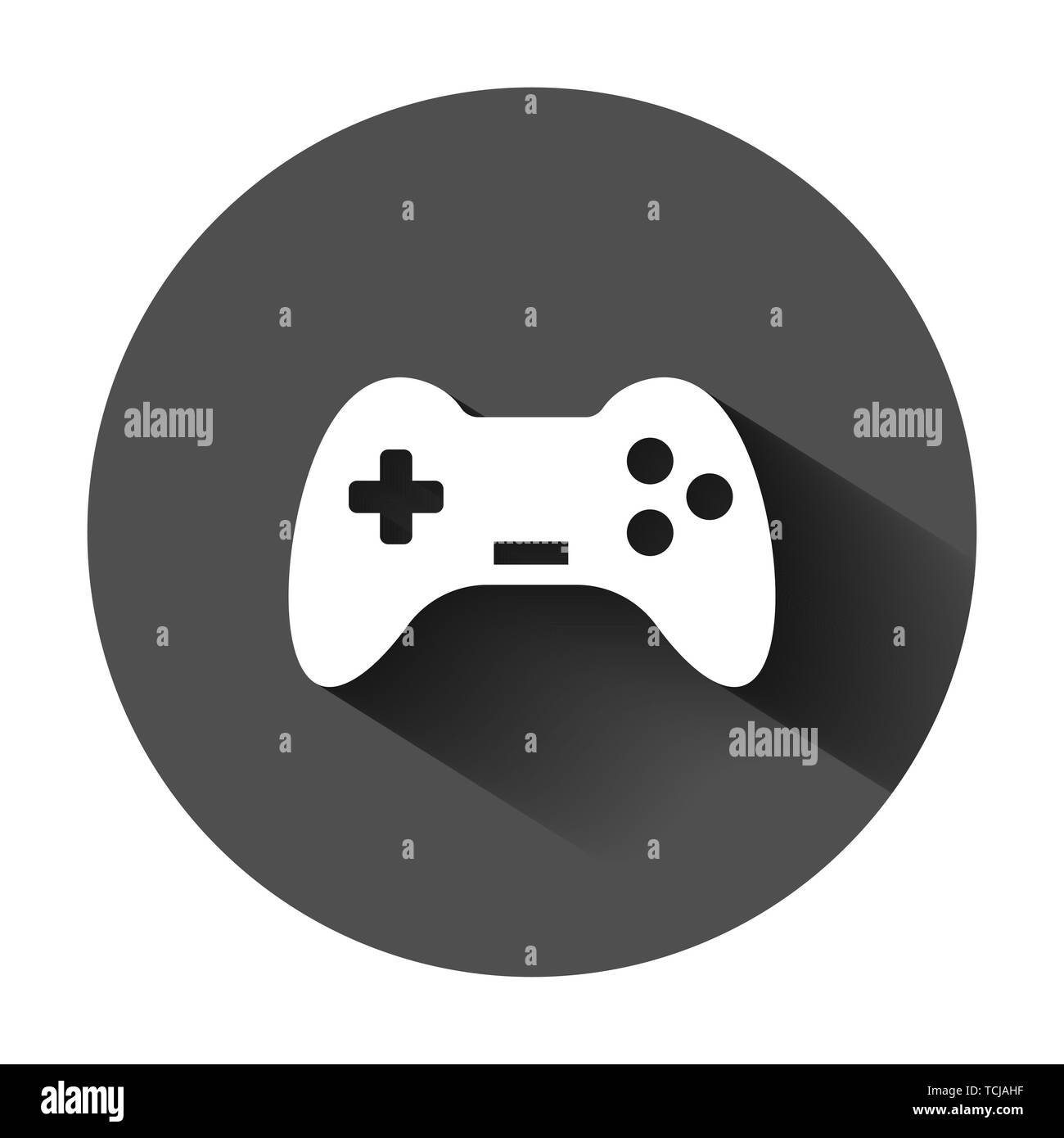 Joystick sign icon in flat style. Gamepad vector illustration on black ...