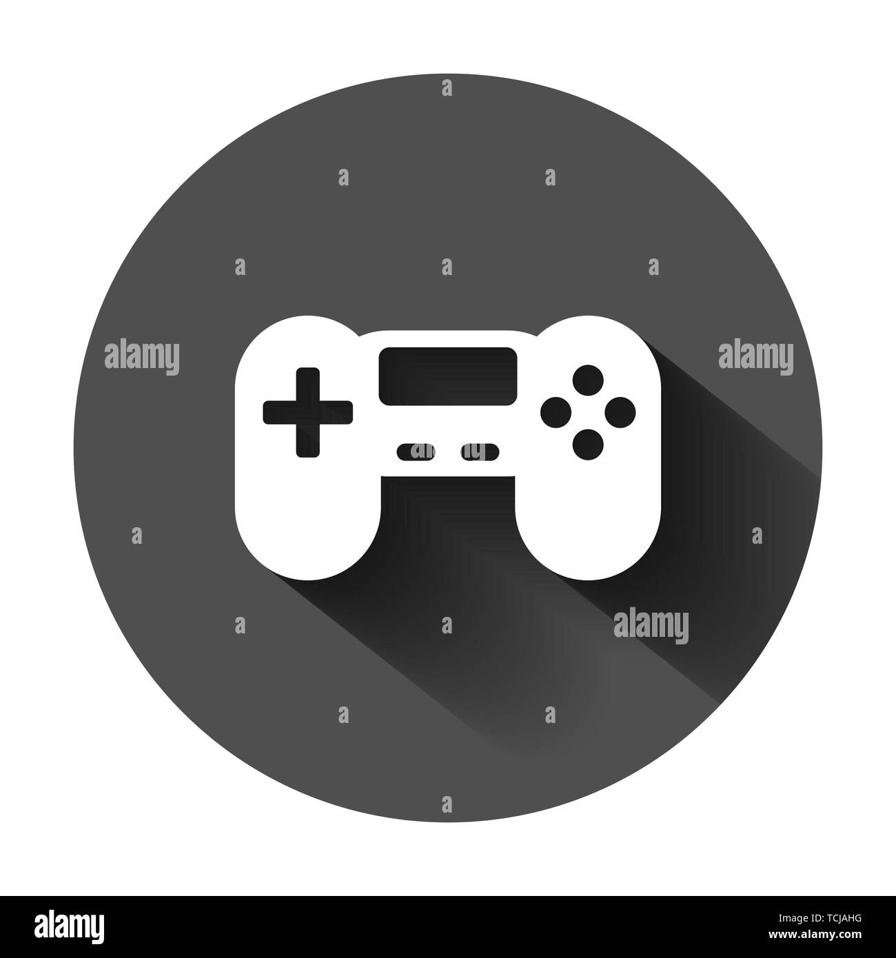 Joystick sign icon in flat style. Gamepad vector illustration on black ...